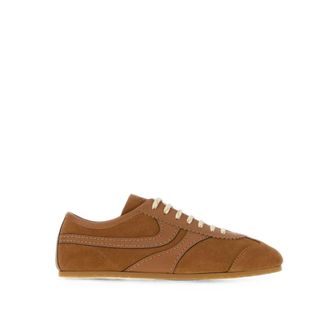Dries Van Noten Sneaker aus Wildleder mit Lederbesatz - - Shoes - Damen - Braun - 40 EU