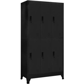 vidaXL Schlie&szlig;fachschrank Schwarz 90x45x180 cm Stahl - Vidaxl