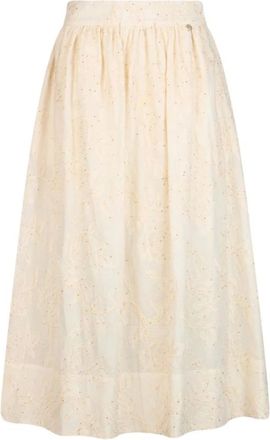 Liu Jo Femme, Jupes, Beige, Taille: 42 FR Natural Flower Sequi Midi Skirt