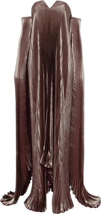 L&rsquo;Id&eacute;e Lid&eacute;e, Femme, Robes, Violet, Taille: 36 FR Shine Amaro Strapless Pleated Sweetheart Neck Floor-Length