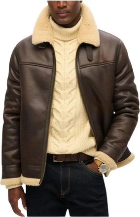 Superdry Faux Shearling Fliegerjacke - - Jackets - Herren - Braun - XL