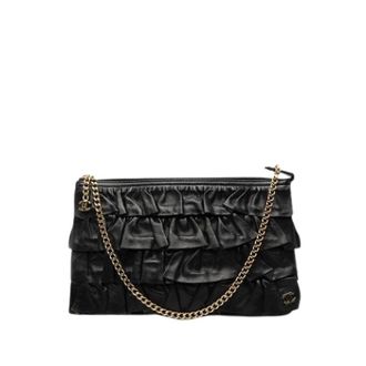 Chanel Pre-owned Ruffled Lambskin Clutch - - Pre-owned - Damen - Schwarzk - ONE SIZE