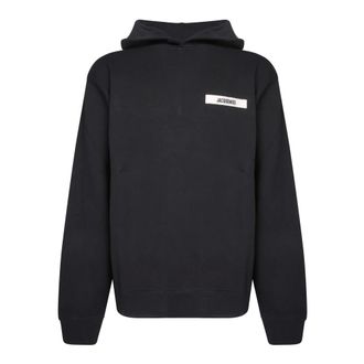 Jacquemus SweaT-shirt Noir avec Poche Kangourou - Homme - Sweatshirts et sweats &agrave; capuche - Noir - Taille: M