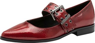 Marco Tozzi Marco Tozzi Damen Ballerinas mit Riemen Spitz, Rot (Dk.Red Pat.), 37 EU