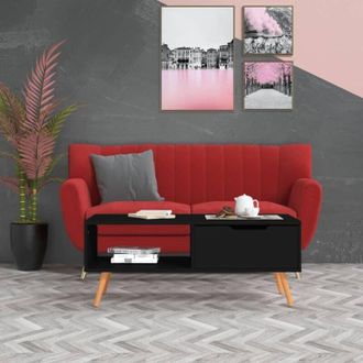 vidaXL Table basse Noir 100x49,5x43 cm Agglom&eacute;r&eacute;