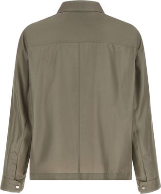 Brunello Cucinelli Water-Resistant Membrane Silk Jacket - Sage green