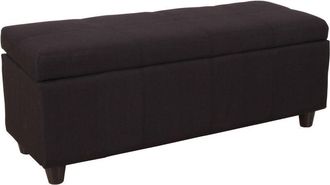 Hhg Banc/banquette/coffre de rangement Kriens, 112x45x45cm, tissu, noir