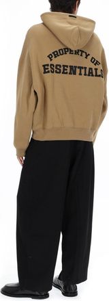 Fear of God Zip-Up Hooded Cotton-Blend Sweatshirt - Beige