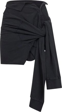 Balenciaga jupe &agrave; design nou&eacute; - Noir