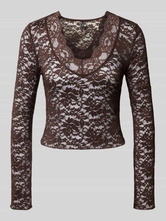 Only Slim Fit Langarmshirt in Spitzen-Mesh-Optik Modell NIKKA