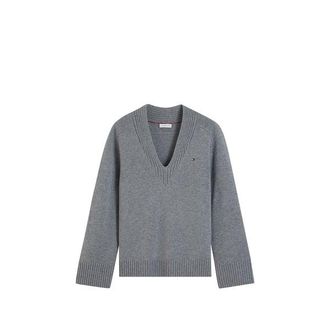 Tommy Hilfiger Pull col V ample uni en laine