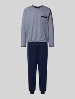 Bugatti Regular Fit Pyjama mit Rundhalsausschnitt