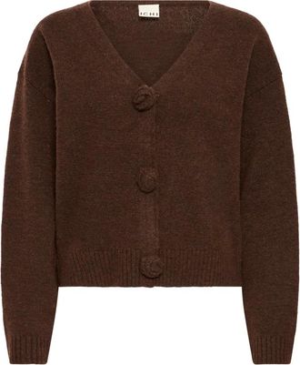 Ichi Ichi - Cardigan Ihkamara - Femme - Pulls - Brun - Taille: 44 FR
