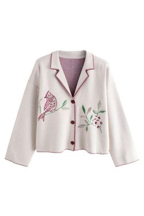 Laura Ashley Strickjacke Laura Ashley Strickjacke mit Stickerei (1-tlg)