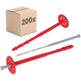 Protektor Protektor - D&auml;mmstoffd&uuml;bel Universell - 200 St&uuml;ck &Oslash;10x220mm mit Stahlnagel f&uuml;r wdvs