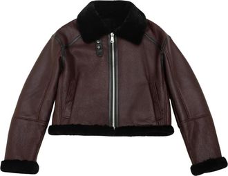 Just things we like Femme, Vestes, Rouge, Taille: 38 FR Haru Veste en peau dagneau et shearling
