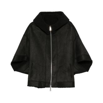 Betta Corradi Cape mit Kapuze und Rei&szlig;verschluss - - Jackets - Damen - Schwarzk - M