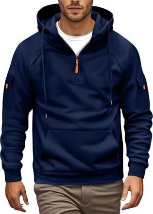 Generic Sweat &agrave; capuche l&eacute;ger uni pour homme 2026 Automne Hiver Patchwork Couleur Patchwork Manteau d&eacute;contract&eacute; V&ecirc;tements pour entra&icirc;nement int&eacute;rieur et ext&eacute;r