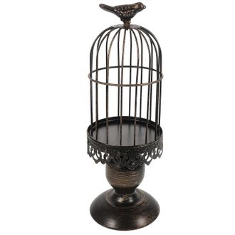Valiclud Vintage Kerzenhalter Vogelk&auml;fig Metall Schwarz Gold Dekorativer Tischkerzenst&auml;nder f&uuml;r Teelichter und Stumpenkerzen Romantische Heimdekoration