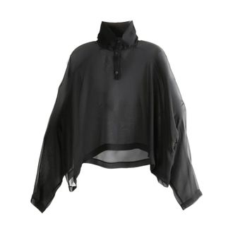 Rick Owens Femme, Blouses et Chemises, Noir, Taille: ONE Size Jumbo Tabard Cropped Top