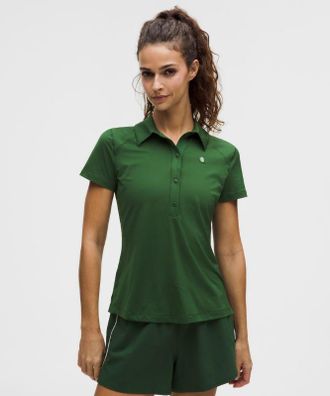 lululemon Polo manches courtes &agrave; s&eacute;chage rapide Ourlet droit pour Femmes - Taille 10