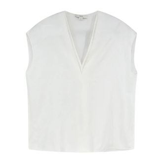 Vince Boxy V-neck Sleeveless Top - - Blouses & Shirts - Damen - Wei&szlig; - XL