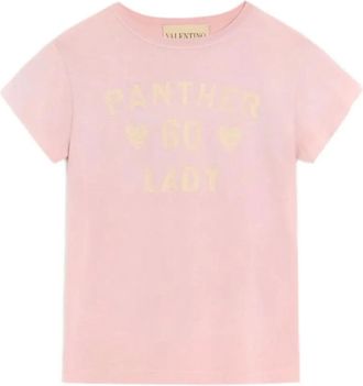 Valentino Garavani Femme, Tops, Rose, Taille: 38 FR T-shirt Imprim&eacute; en Coton