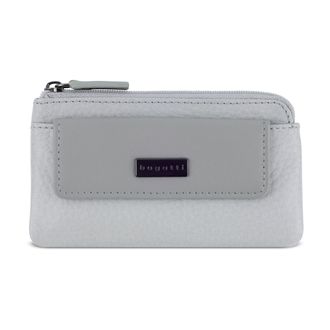 Bugatti Sina Schlüsseletui mit 2 Schlüsselringen Leder, Damen-Schlüsselmäppchen in hellgrau