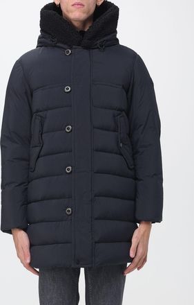 Peuterey Kurze wasserabweisende Nylon-Daunenjacke Brabha mit Shearling-Kapuze