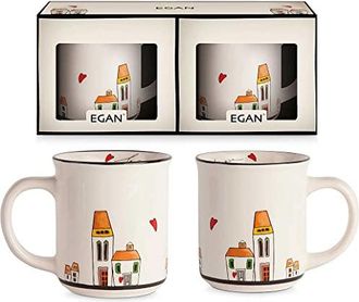 Egan Tasse, emaillierte Keramik, Elfenbein, 370 ml, S (1 Stück), 2 Stück