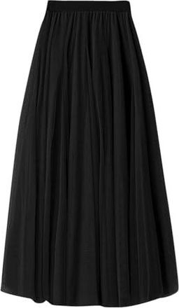 Generic Jupes Taille Élastiquée pour Personne Âgée Cuir Noir Maille Laine Chic Strass Côtelée Unie Cachemire Ample Colorée Rock Cérémonie Côté Clair Cancan Me