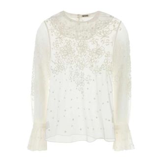 Bode Wei&szlig;e Mesh Middlemist Bluse - - Blouses & Shirts - Damen - Wei&szlig; - M