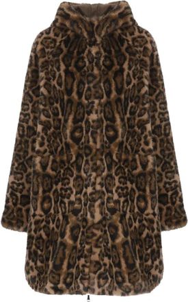 Betta Corradi Femme, Manteaux, Brun, Taille: 40 FR Faux Fur Reversible Coat