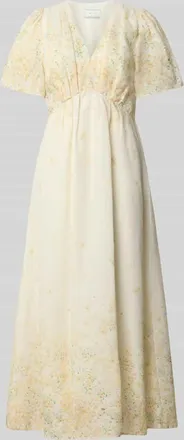 Neo Noir Midikleid mit V-Ausschnitt Modell Serna Gardenia