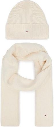 Tommy Hilfiger Set Schal und M&uuml;tze AW0AW19136 Creme