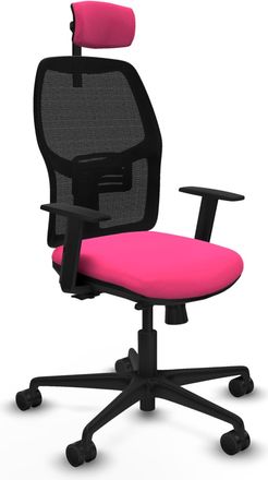 Piqueras y Crespo Rosa Alfera B&uuml;rostuhl mit 1D-Armen, h&ouml;henverstellbare Lendenwirbelst&uuml;tze und h&ouml;henverstellbares Kopfteil, Neigung und Neigung, ausgestattet mit Syncro