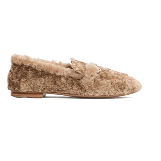Casadei Beige Faux Fur Moccasins - - Shoes - Damen - Beige - 36 1/2 EU