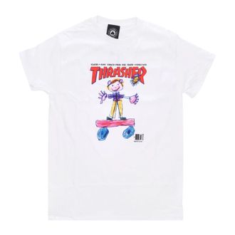Thrasher Kid Cover Tee - - Tops - Herren - Wei&szlig; - S