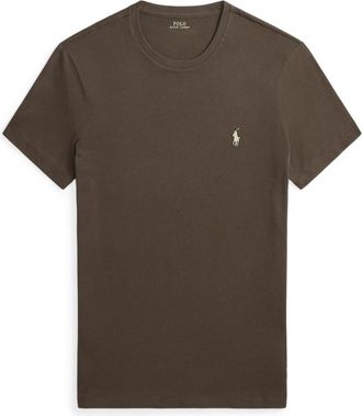 Ralph Lauren Leichtes T-Shirt aus Baumwolle mit Logo-Stickerei, Custom Slim Fit in