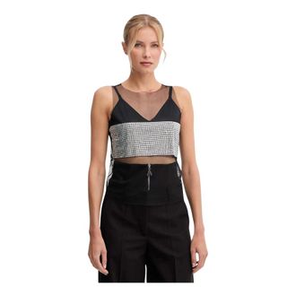 Patrizia Pepe Strass-Applikation-Top ohne &Auml;rmel - - Tops - Damen - Schwarzk - S
