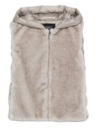Seventy gilet en fourrure artificielle à capuche - Gris