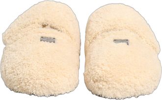 Dolce & Gabbana Beige Faux Fur Flats Men Slides Sandals Shoes