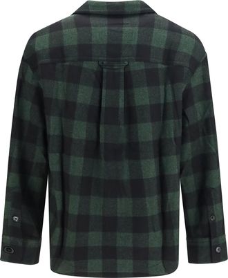 Ami Checked Merino Wool Shirt - Green