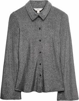 Marks and Spencer Chemise en Lurex m&eacute;lang&eacute; Effet &eacute;tincelant &agrave; Manches fl&ucirc;te Femmes UK 10 (EU 38)