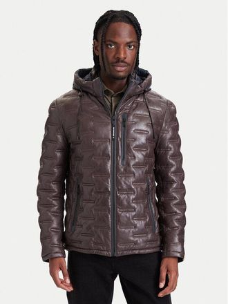Milestone Lederjacke Tamino 631019 60305 Dunkelbraun Regular Fit