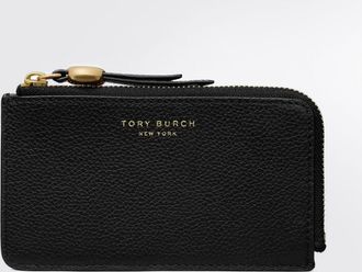 Tory Burch Romy Kartenetui aus Leder mit Rei&szlig;verschluss und foliertem Logo
