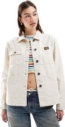Superdry Vintage Chore - Veste en coton - Gr&egrave;ge-Blanc
