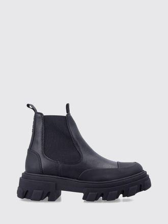 Ganni Bottines Chelsea basses en cuir recycl&eacute; avec semelle chunky