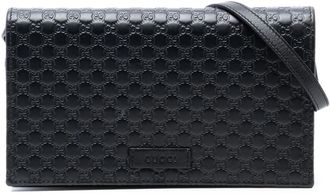 Gucci Hobo Bags - Microguccissima Wallet on Strap - Gr. unisize - in Schwarz - f&uuml;r Damen