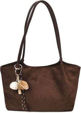 Generic Sac fourre-tout en cuir synth&eacute;tique tendance avec pendentif sous les bras pour femme, travail, shopping, voyage, caf&eacute;, 16.54x9.06x4.72inch